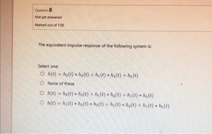 Solved The equivalent impulse response of the following | Chegg.com