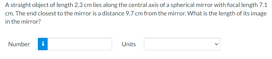 Solved A straight object of length 2.3cm ﻿lies along the | Chegg.com