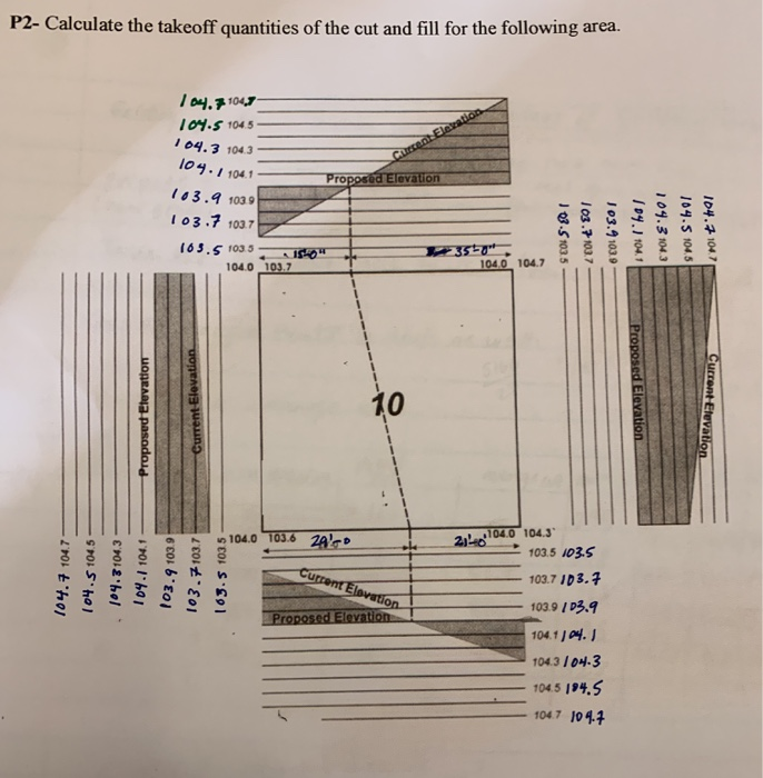 Solved P2- Calculate the takeoff quantities of the cut and | Chegg.com