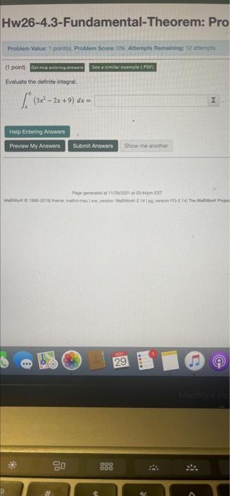 Solved Hw26-4.3-Fundamental-Theorem: Pro Problem Value | Chegg.com