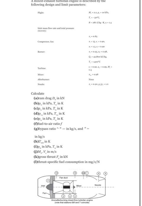 A mixed-exhaust turbofan engine is described by the | Chegg.com