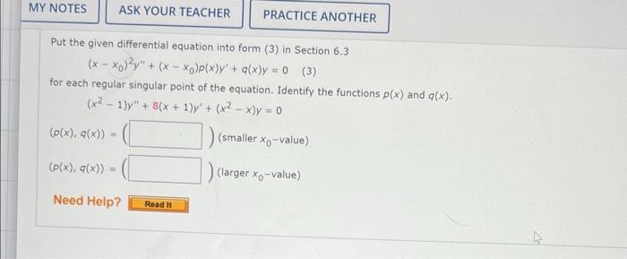 Solved Put the given differential equation into form (3) in | Chegg.com