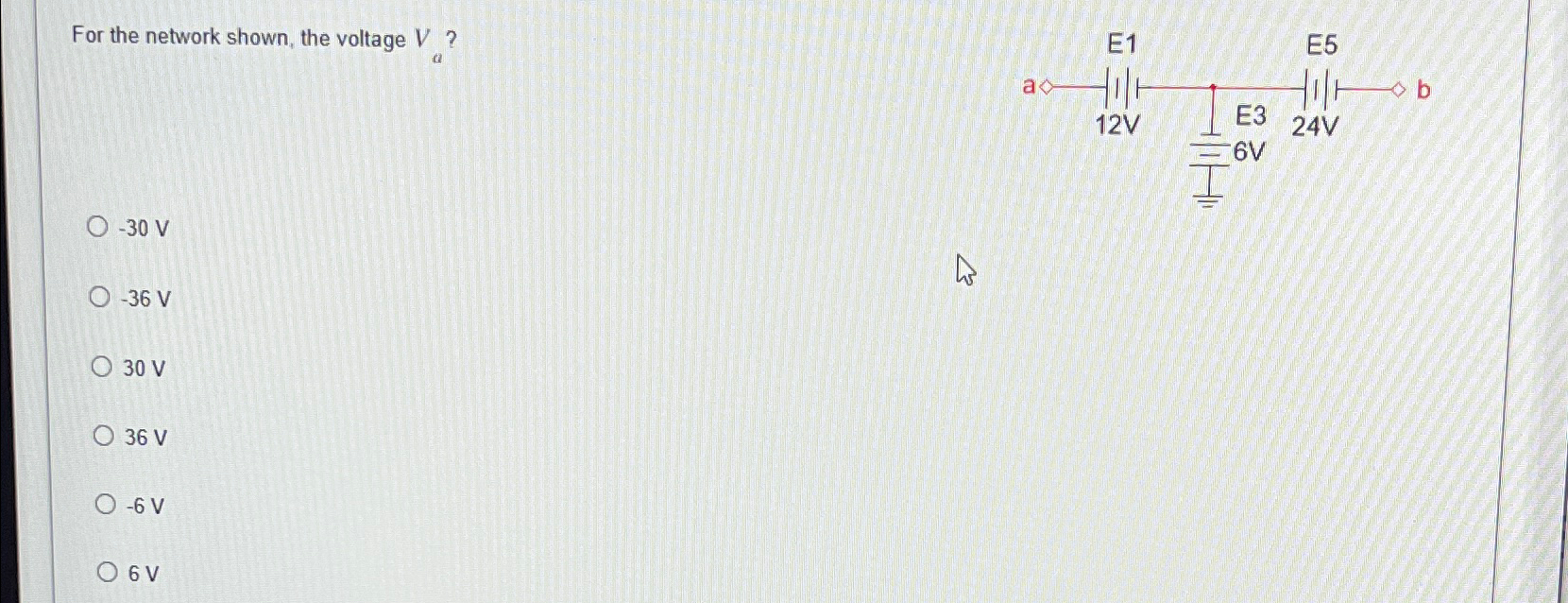 Solved For the network shown, the voltage | Chegg.com