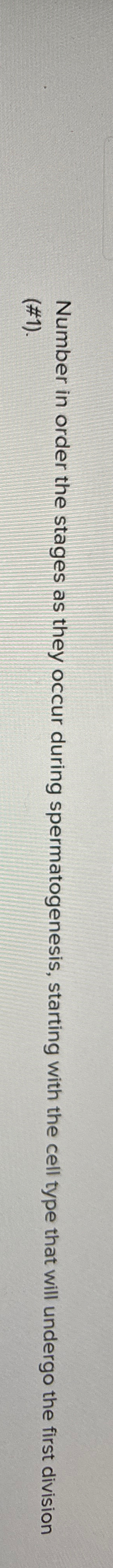 Solved Number in order the stages as they occur during | Chegg.com