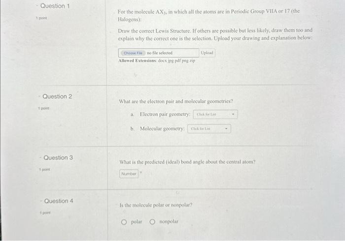 Solved For the molecule AX3, in which all the atoms are in | Chegg.com