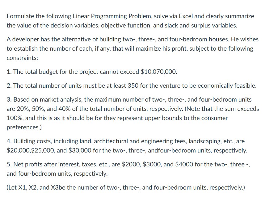 Formulate the following Linear Programming Problem, | Chegg.com