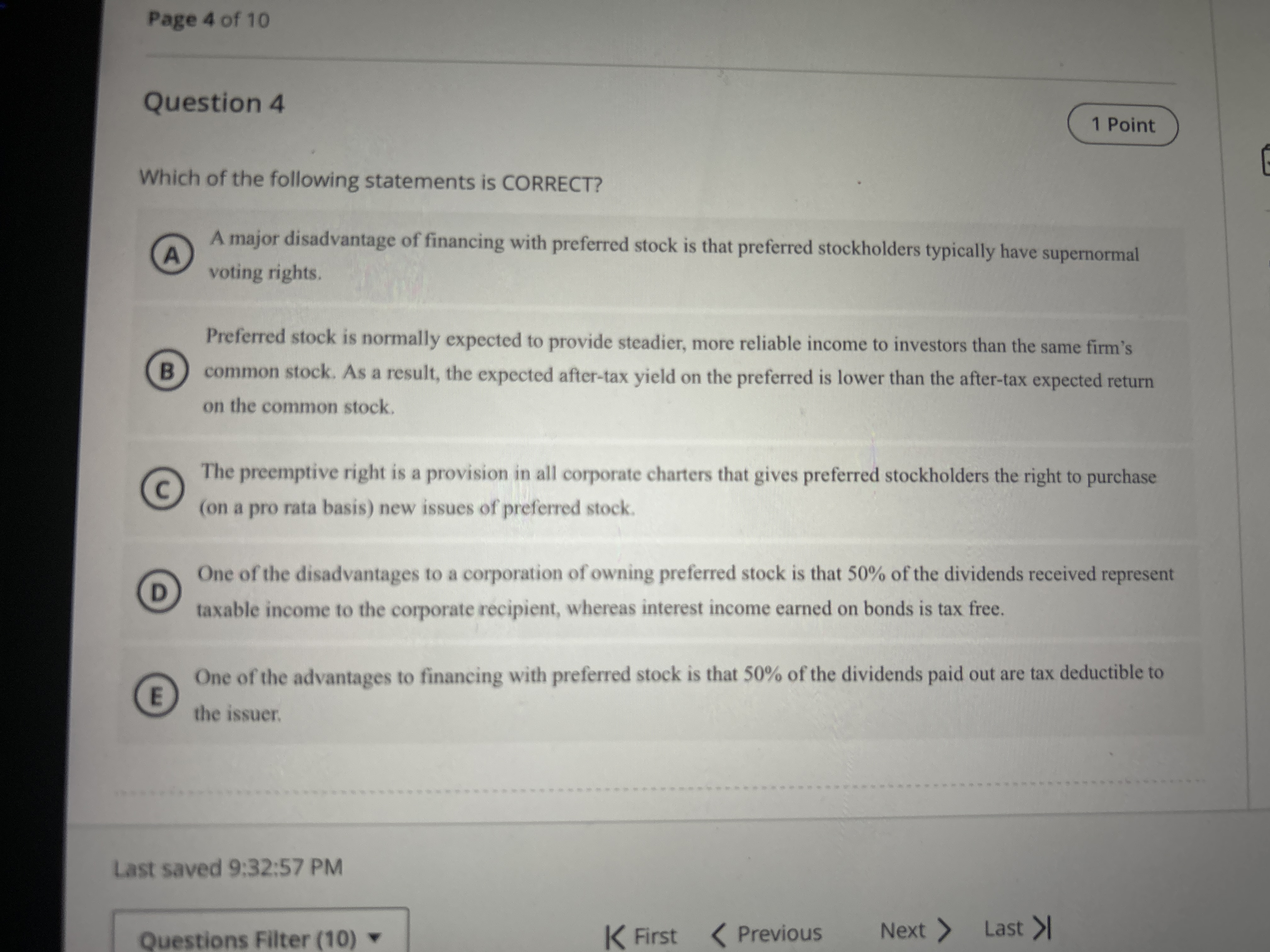 Solved Question 4Which of the following statements is | Chegg.com