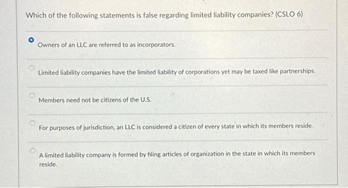 Solved Which of the following statements is false regarding | Chegg.com