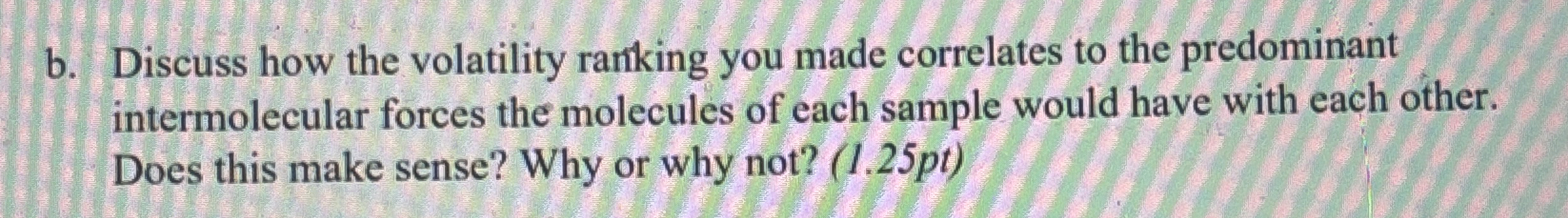 Solved b. ﻿Discuss how the volatility ranking you made | Chegg.com