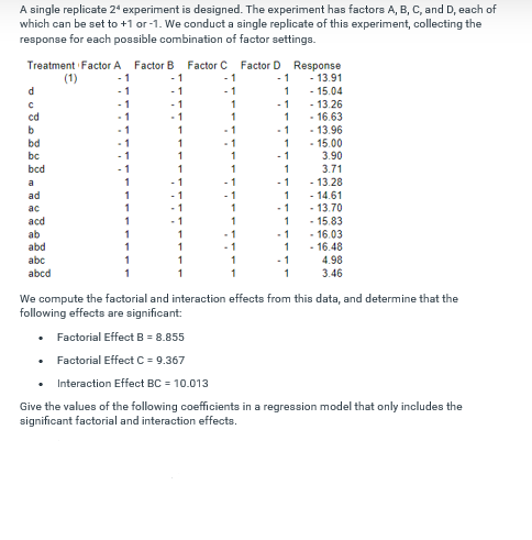 Solved Compute the residuals for this model; which of the | Chegg.com