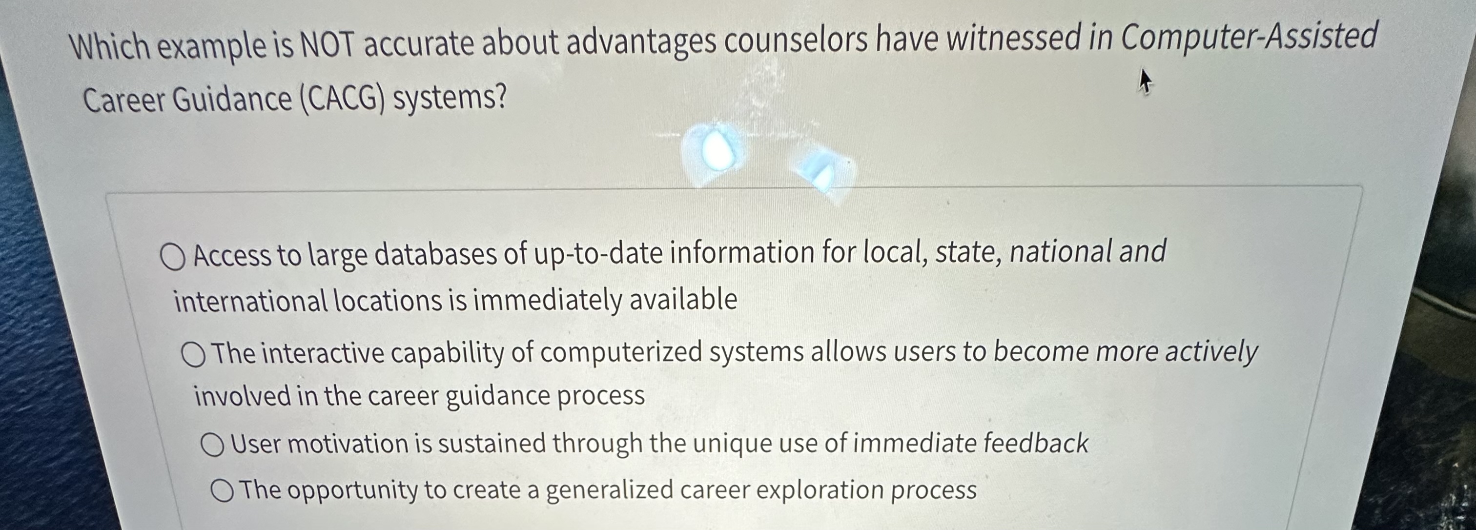 Solved Which example is NOT accurate about advantages | Chegg.com