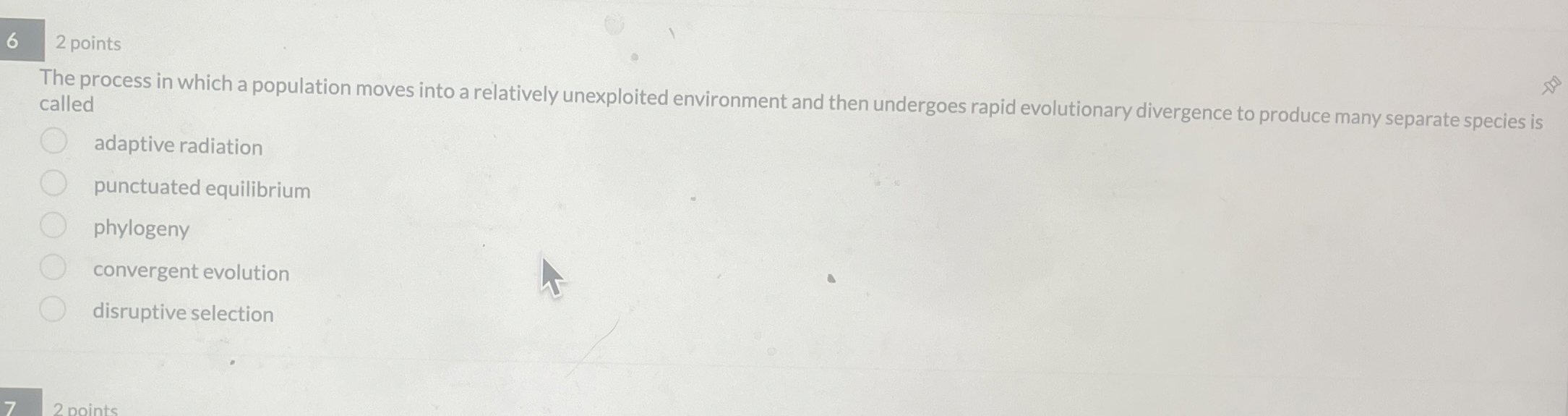 Solved 2 ﻿pointsThe process in which a population moves into | Chegg.com
