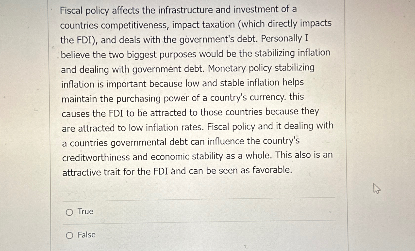 Solved Fiscal policy affects the infrastructure and | Chegg.com