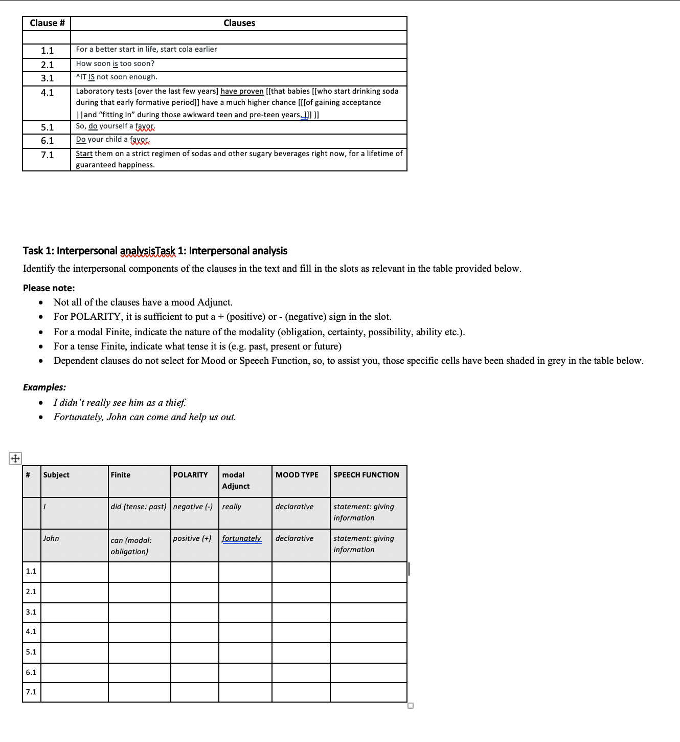 Task 1: Interpersonal analysisTask 1: Interpersonal | Chegg.com