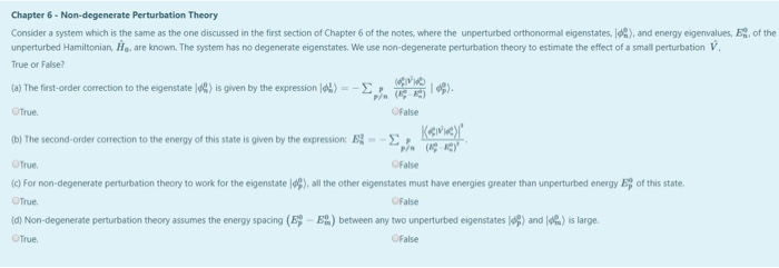 Solved Chapter 6 - Non-degenerate Perturbation Theory | Chegg.com