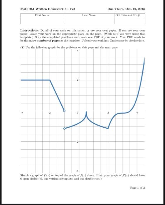 Solved Math 251 Written Homework 3 - F23 Due Thurs. Oct. 19, | Chegg.com
