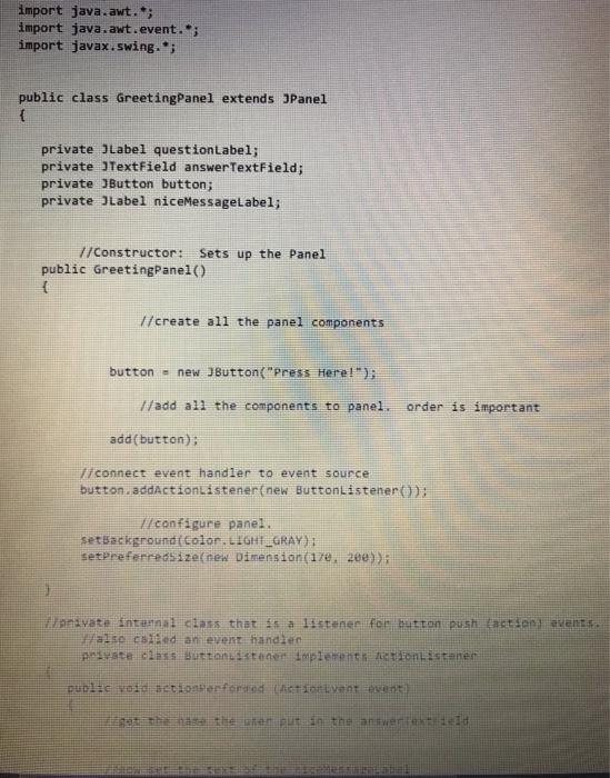Solved 1. Download starting files: Greeting.java and | Chegg.com