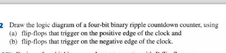 Solved 2 ﻿Draw the logic diagram of a four-bit binary ripple | Chegg.com