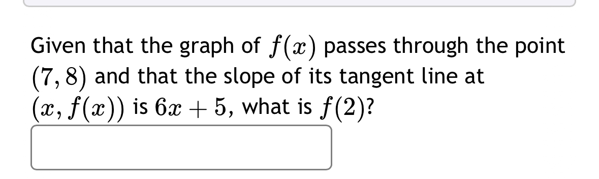 Solved Given that the graph of f(x) ﻿passes through the | Chegg.com