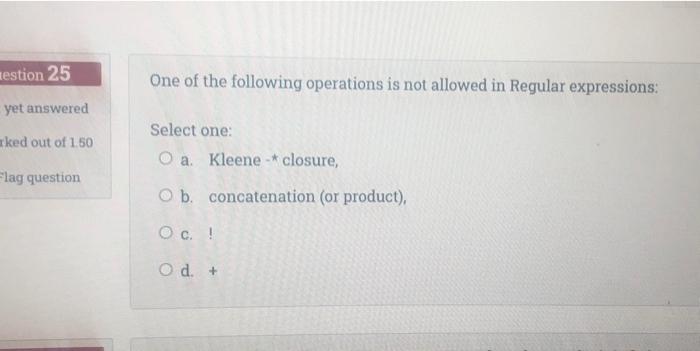 Solved Eestion 25 One of the following operations is not | Chegg.com Solved Eestion 25 One of the following operations is not | Chegg.com