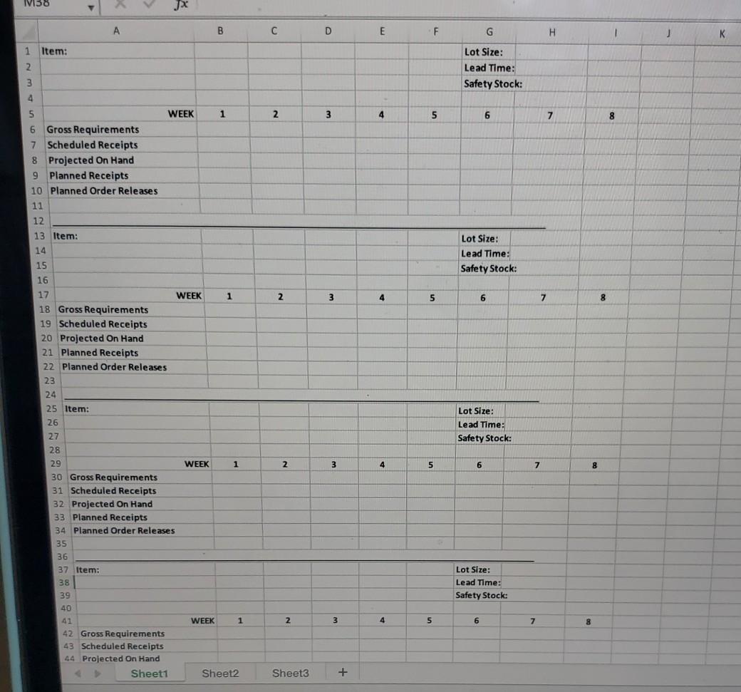 Solved This assim Download the Excel MRP Worksheet | Chegg.com