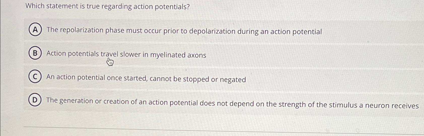 Solved Which statement is true regarding action | Chegg.com