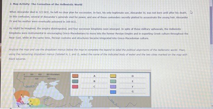 2. Map Activity: The Formation of the Hellenistic | Chegg.com