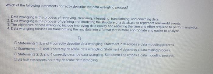 Solved Which of the following statements correctly describe | Chegg.com
