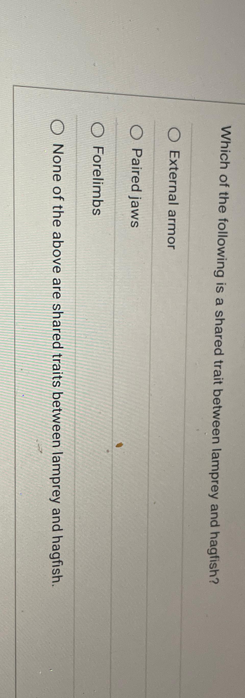 Solved Which of the following is a shared trait between | Chegg.com