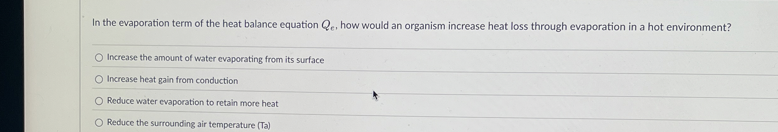 Solved In the evaporation term of the heat balance equation | Chegg.com