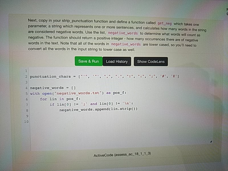 Solved Next, copy in your strip_punctuation function and | Chegg.com