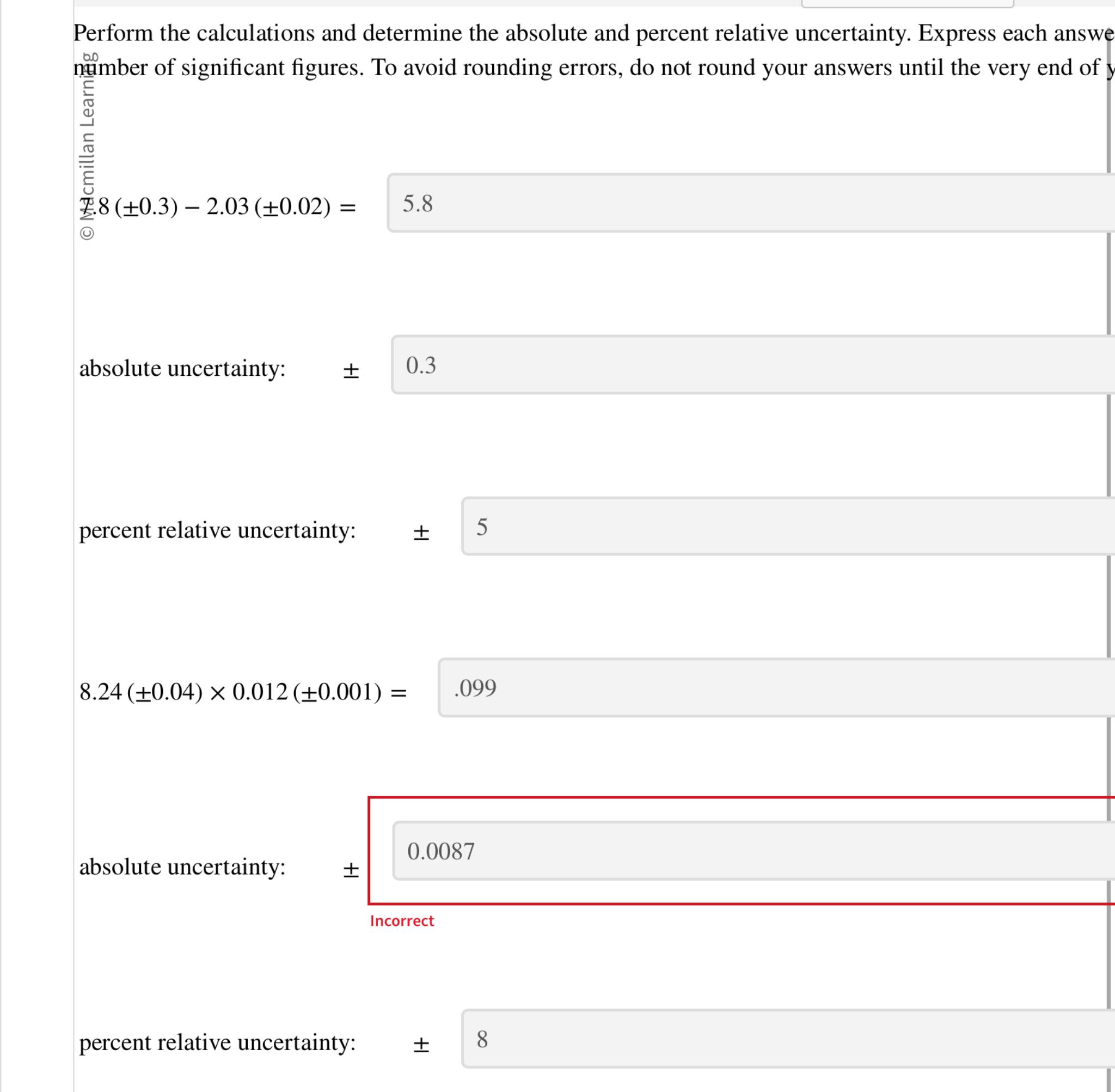 Solved Perform the calculations and determine the absolute | Chegg.com