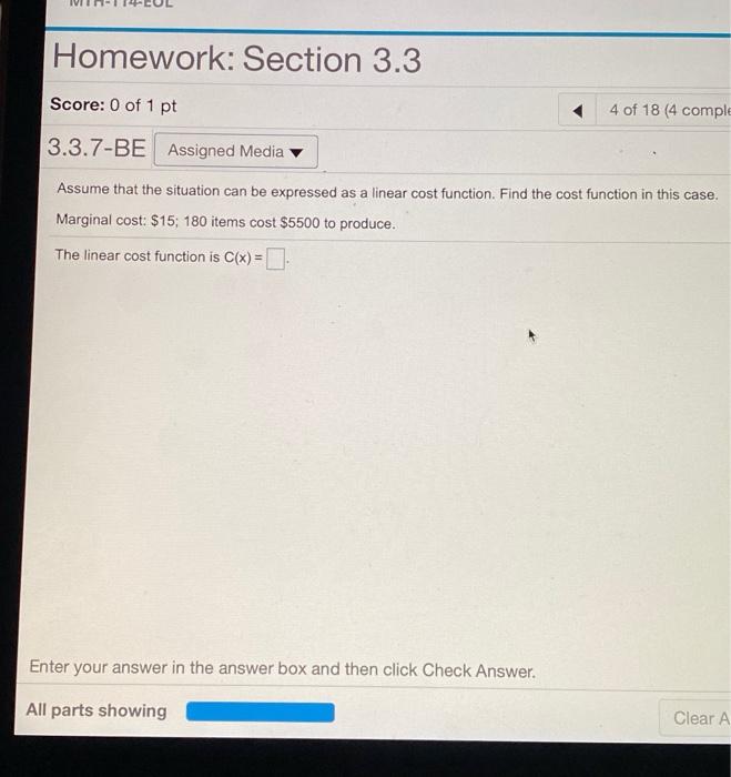 Solved Homework Section 3 3 Score 0 Of 1 Pt 4 Of 18 4