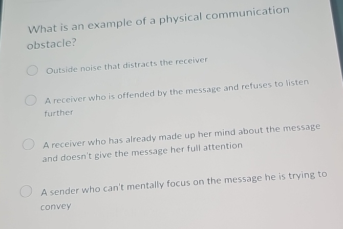 Solved What is an example of a physical communication | Chegg.com