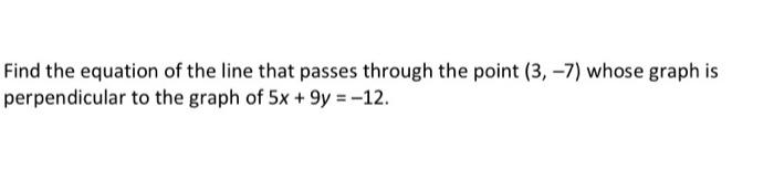 Solved Find the equation of the line that passes through the | Chegg.com