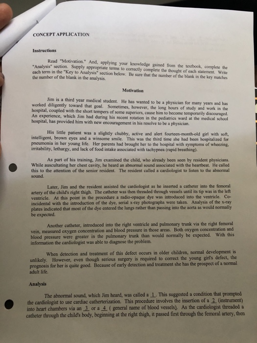 Solved CONCEPT APPLICATION Instructions Read "Motivation." | Chegg.com