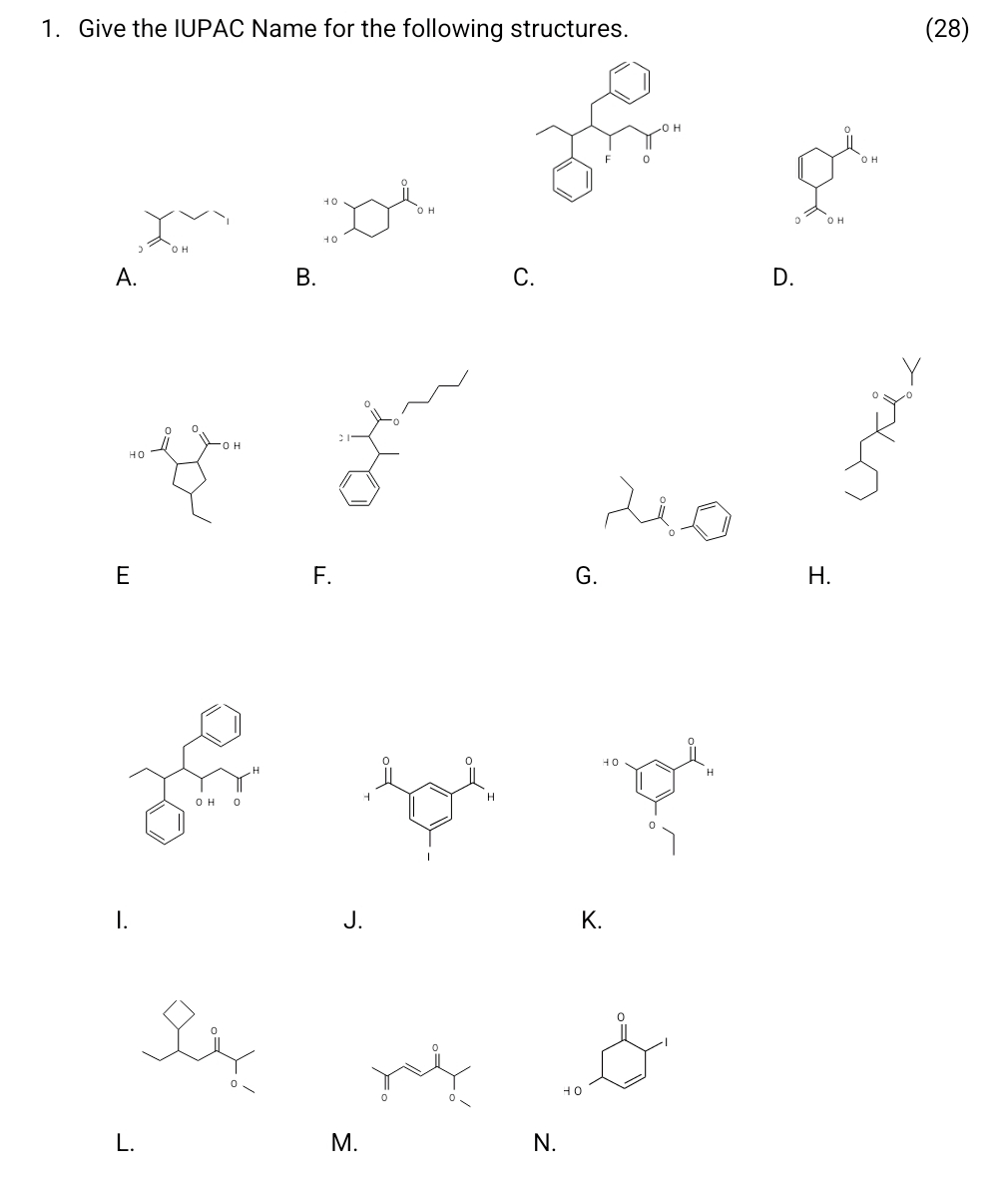 Solved give the IUPAC name for the following structures.Give | Chegg.com