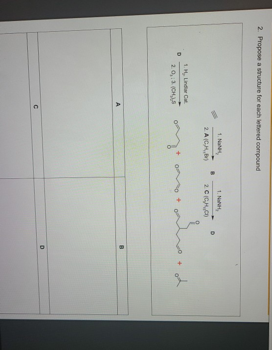 Solved 2. Propose a structure for each lettered compound 1. | Chegg.com