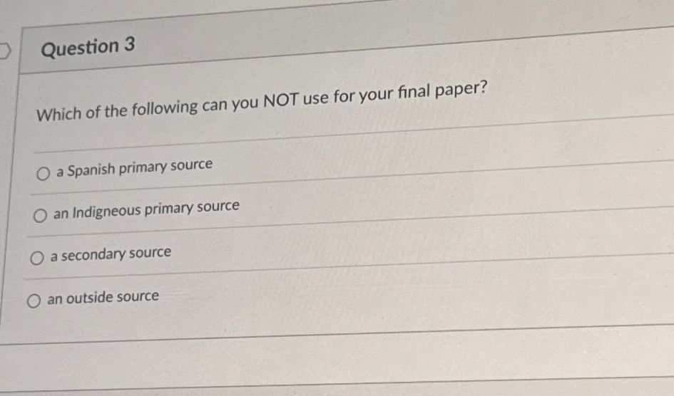 Solved Question 3Which of the following can you NOT use for | Chegg.com