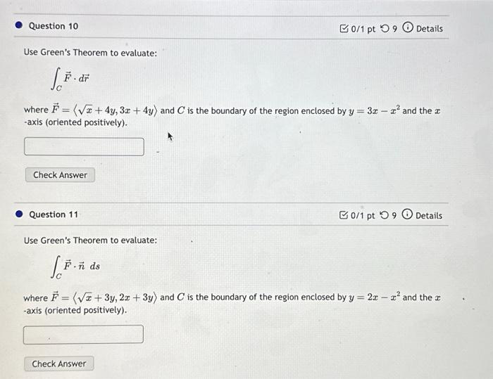Solved Use Green's Theorem to evaluate: ∫CF⋅dr where | Chegg.com