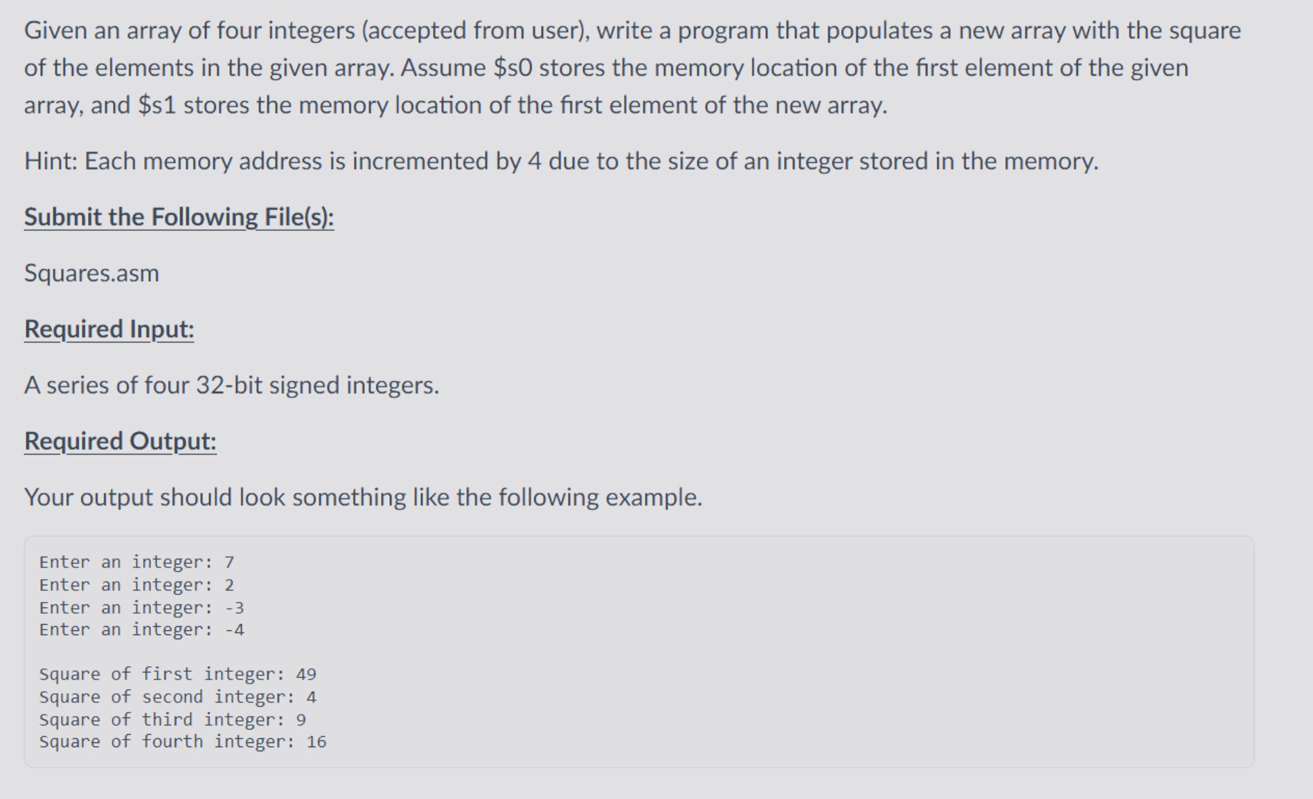 Solved Given an array of four integers (accepted from user), | Chegg.com