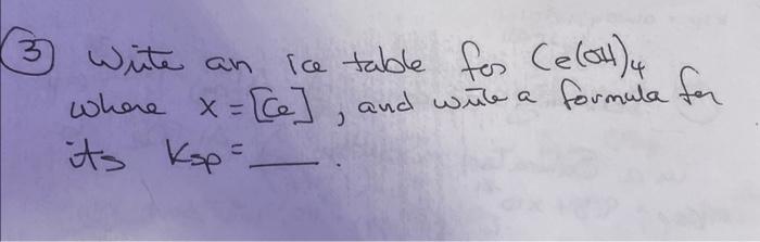 Solved (3) Wite an ice table for Ce(O))4 where x=[6], and | Chegg.com
