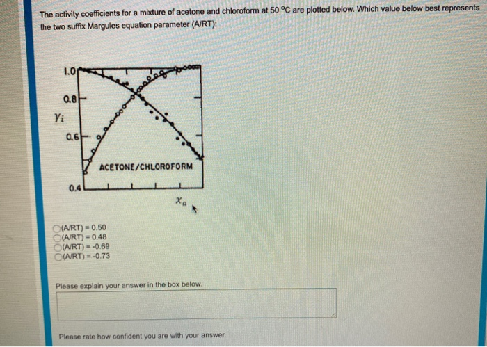 The activity coefficients for a mixture of acetone | Chegg.com
