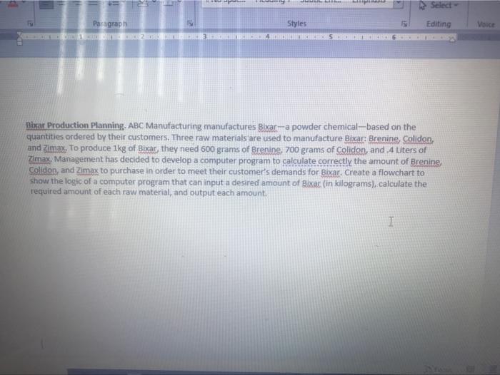Solved Select Paragraph Styles Editing Voice Bixar | Chegg.com