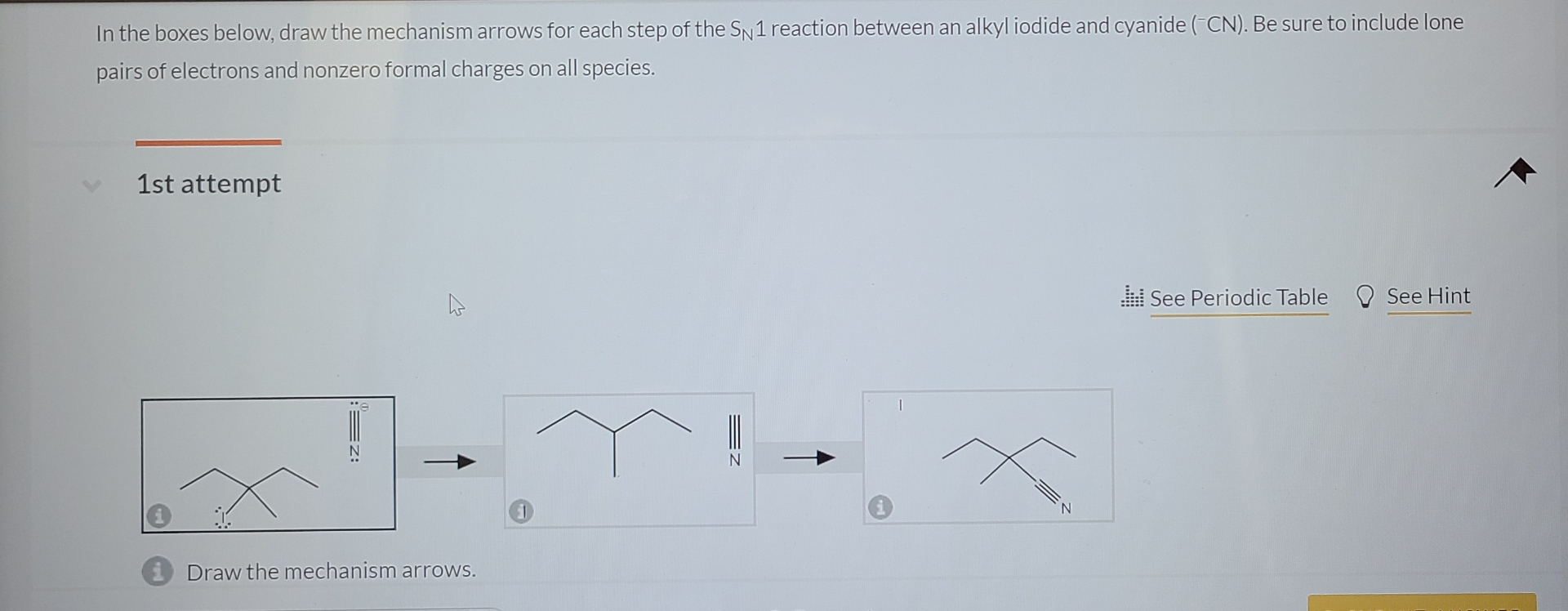 Solved In the boxes below, draw the mechanism arrows for | Chegg.com
