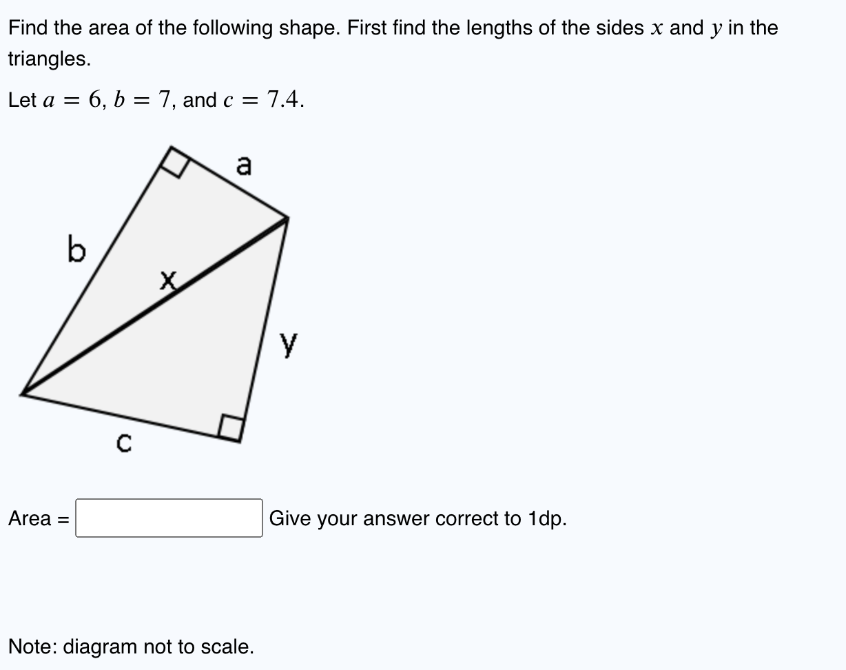Solved Find the area of the following shape. First find the | Chegg.com