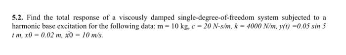 Solved 5.2. Find the total response of a viscously damped | Chegg.com