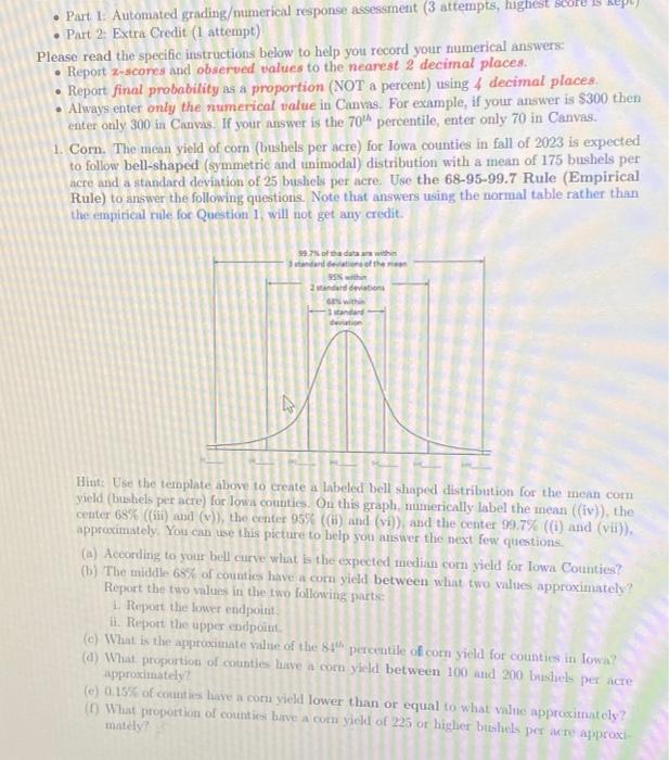 Solved • Part 1: Automated grading/numerical response | Chegg.com