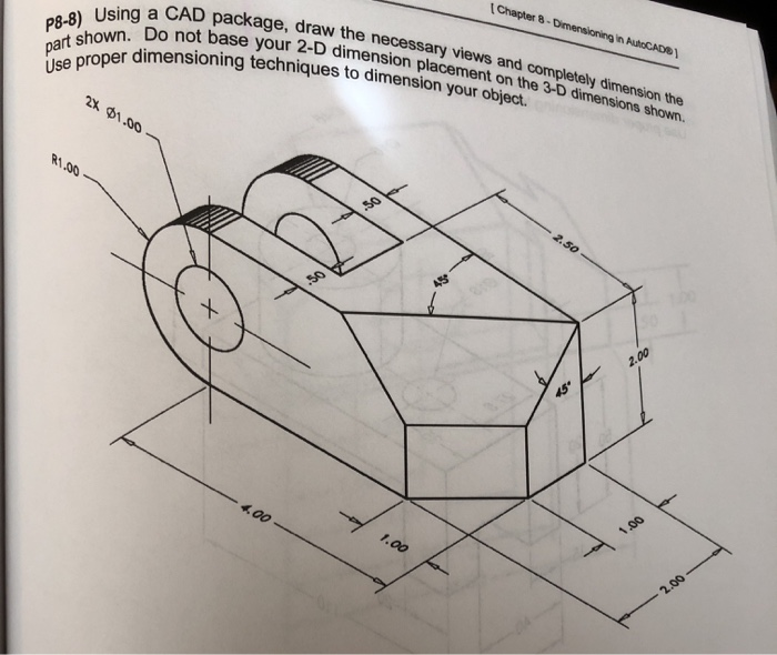 Solved P8-8) Using a CAD package, draw the necessary views | Chegg.com