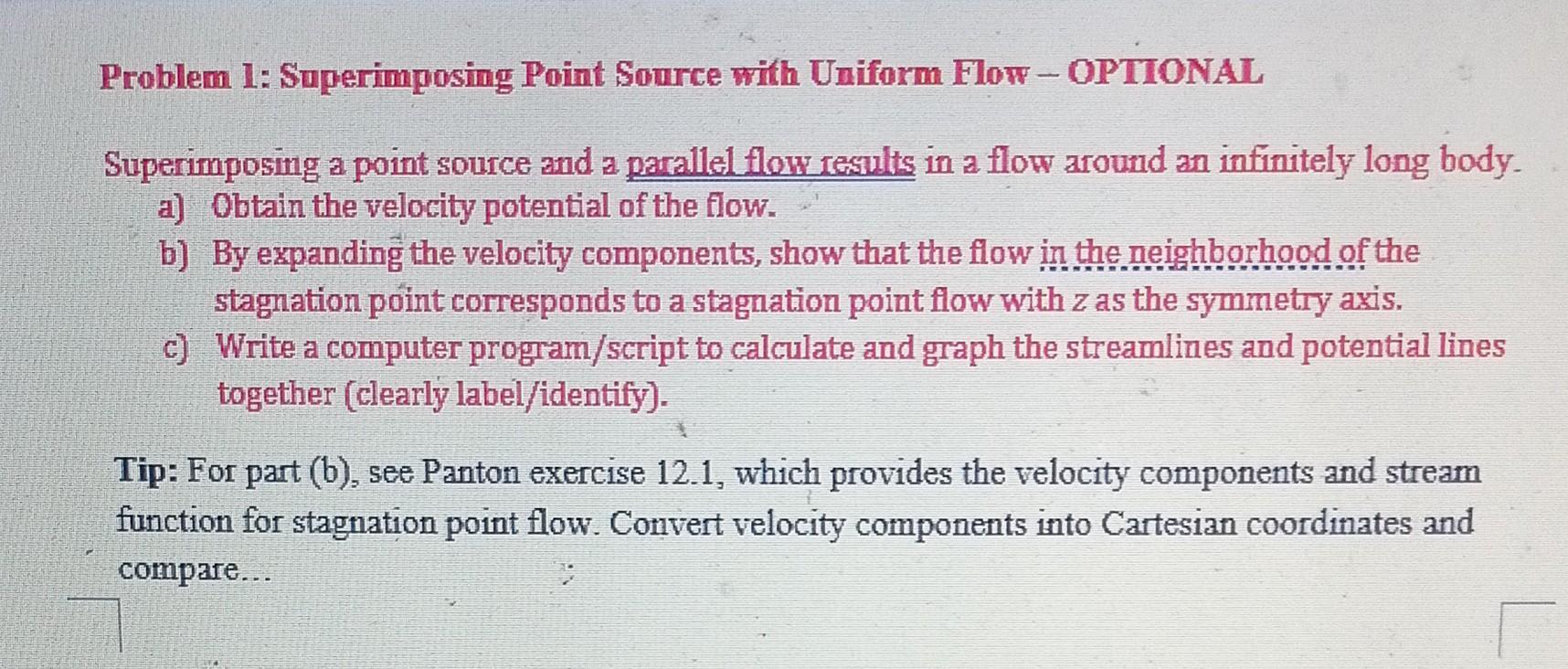Problem 1: Superimposing Point Source with Uniform | Chegg.com